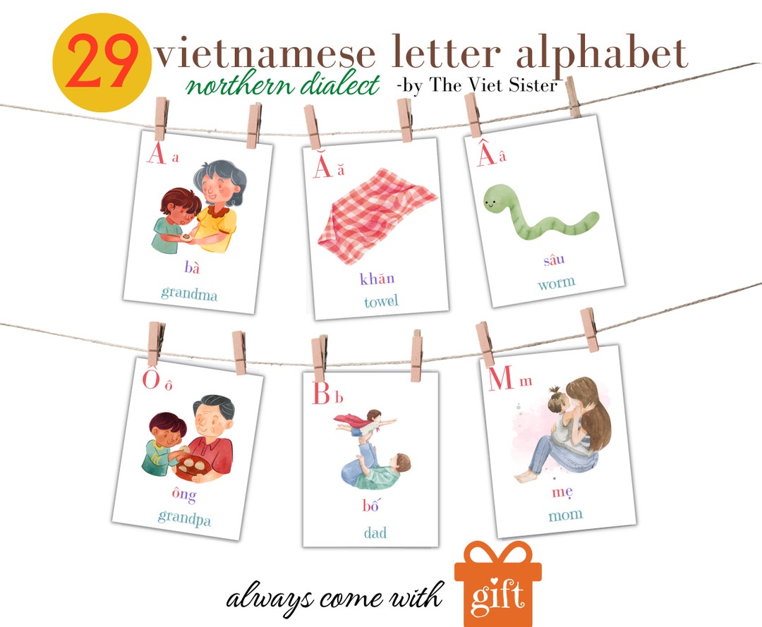 NORTHERN Vietnamese ALPHABET for Kids. Print-at-home Bilingual ...