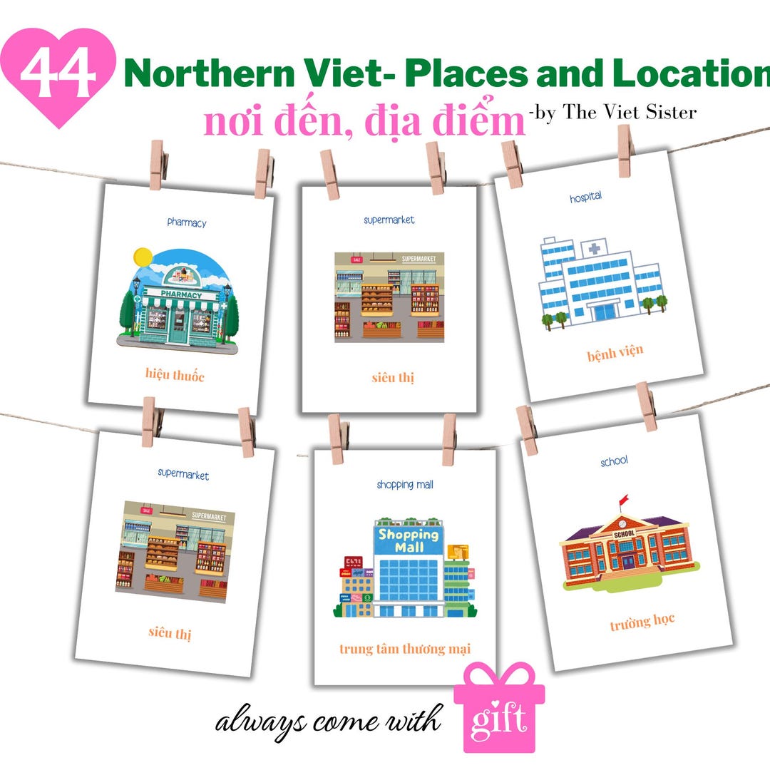 Northern Vietnamese Flash Cards: Montessori Language Learning (digital ...