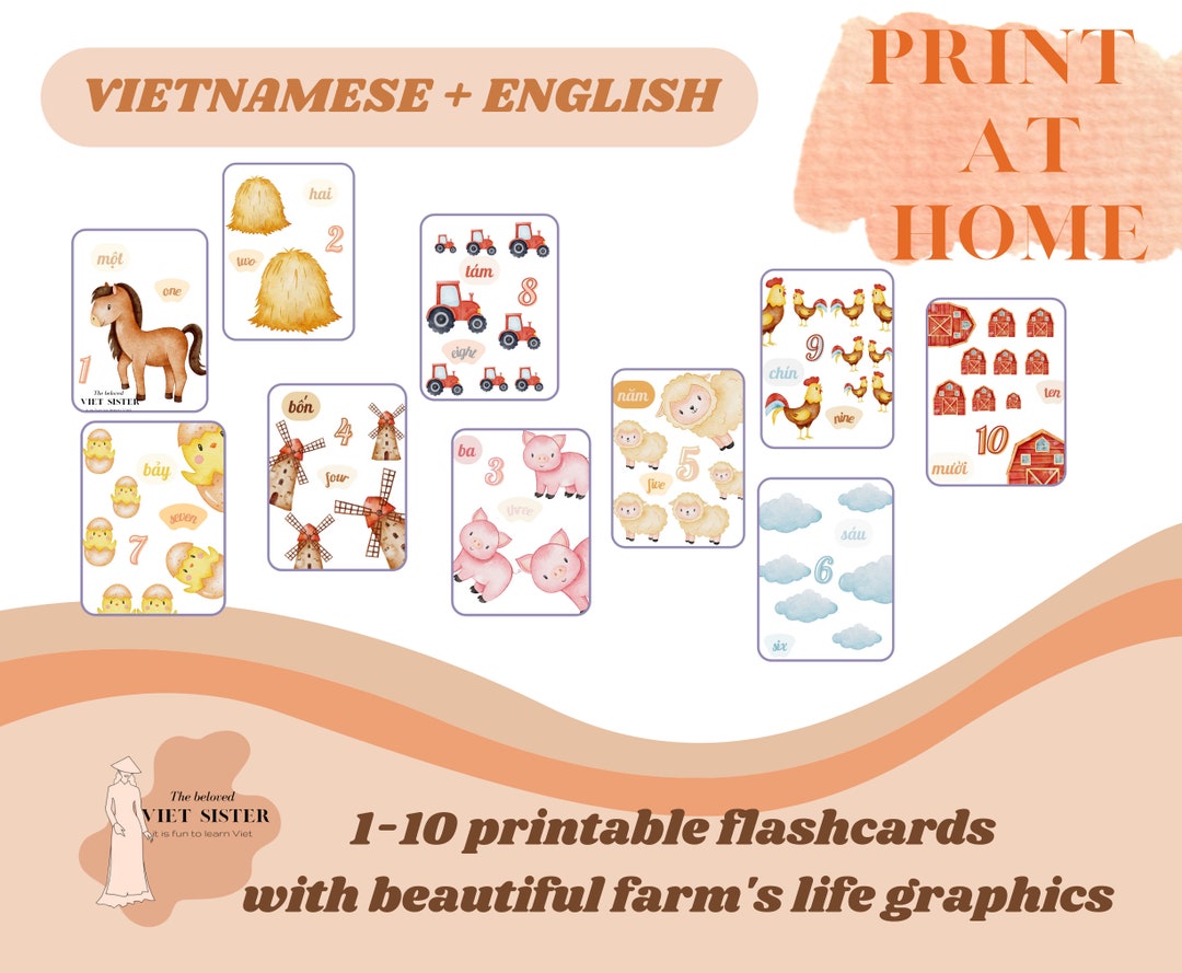 Teach Kids Counting Number 1-10 in Vietnamese Language With Farm ...