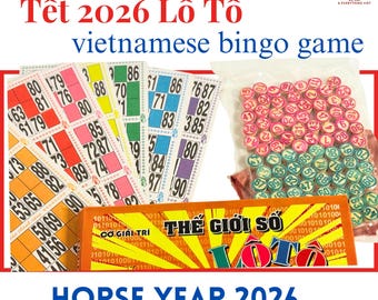 Vietnamese Traditional Lotto Game Set | Retro Lô Tô Board Game | Family ...