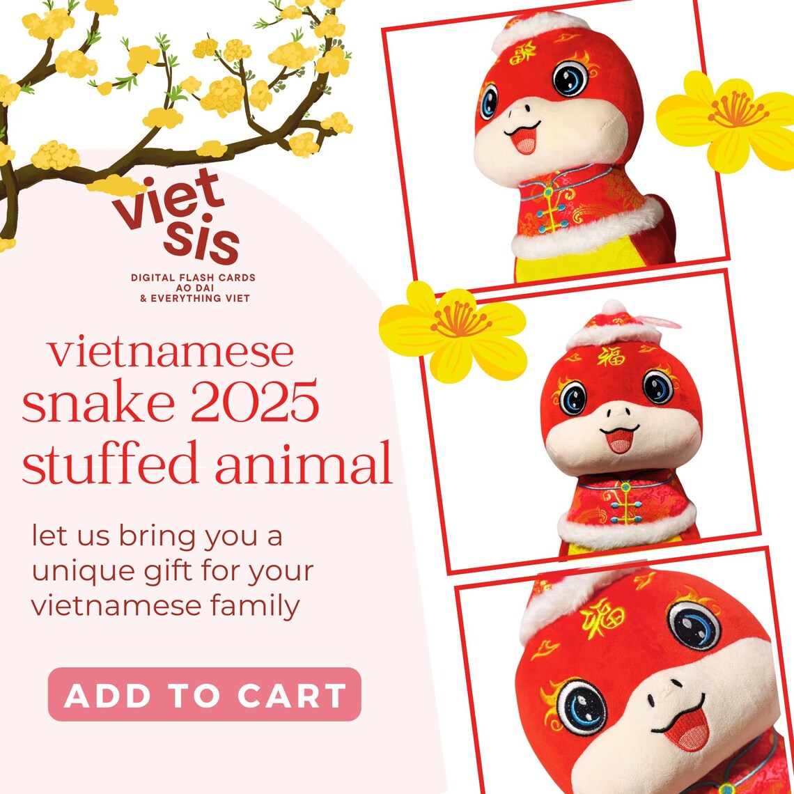 Tet 2025 Snake Limited Edition Snake Stuffed Animal Tết 2025 Exclusive ...