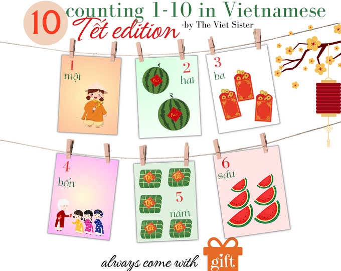 Months of the Year VIETNAMESE Flash Cards, 12 Bilingual Cards ...