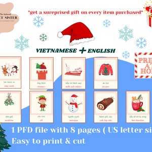 Vietnamese-english Christmas Flashcards. Teaching Common Christmas ...
