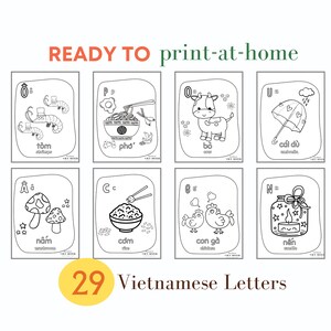 Vietnamese Alphabet Coloring Pages for Kids, Teaching Vietnamese| Gift ...