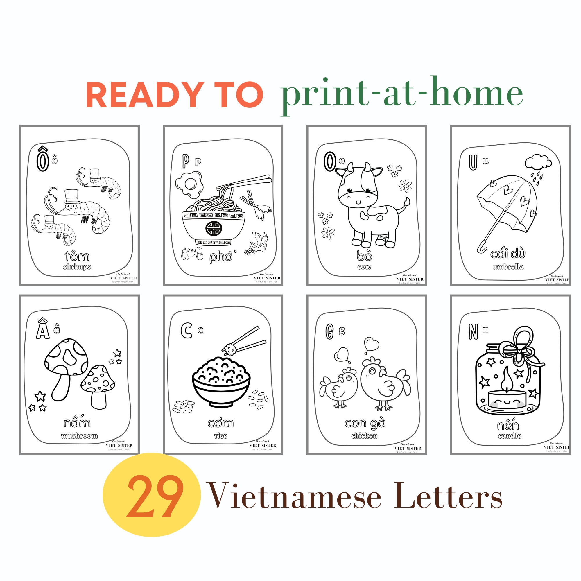Coloring Pages for Vietnamese Kids, Teaching Kids Vietnamese More Fun ...