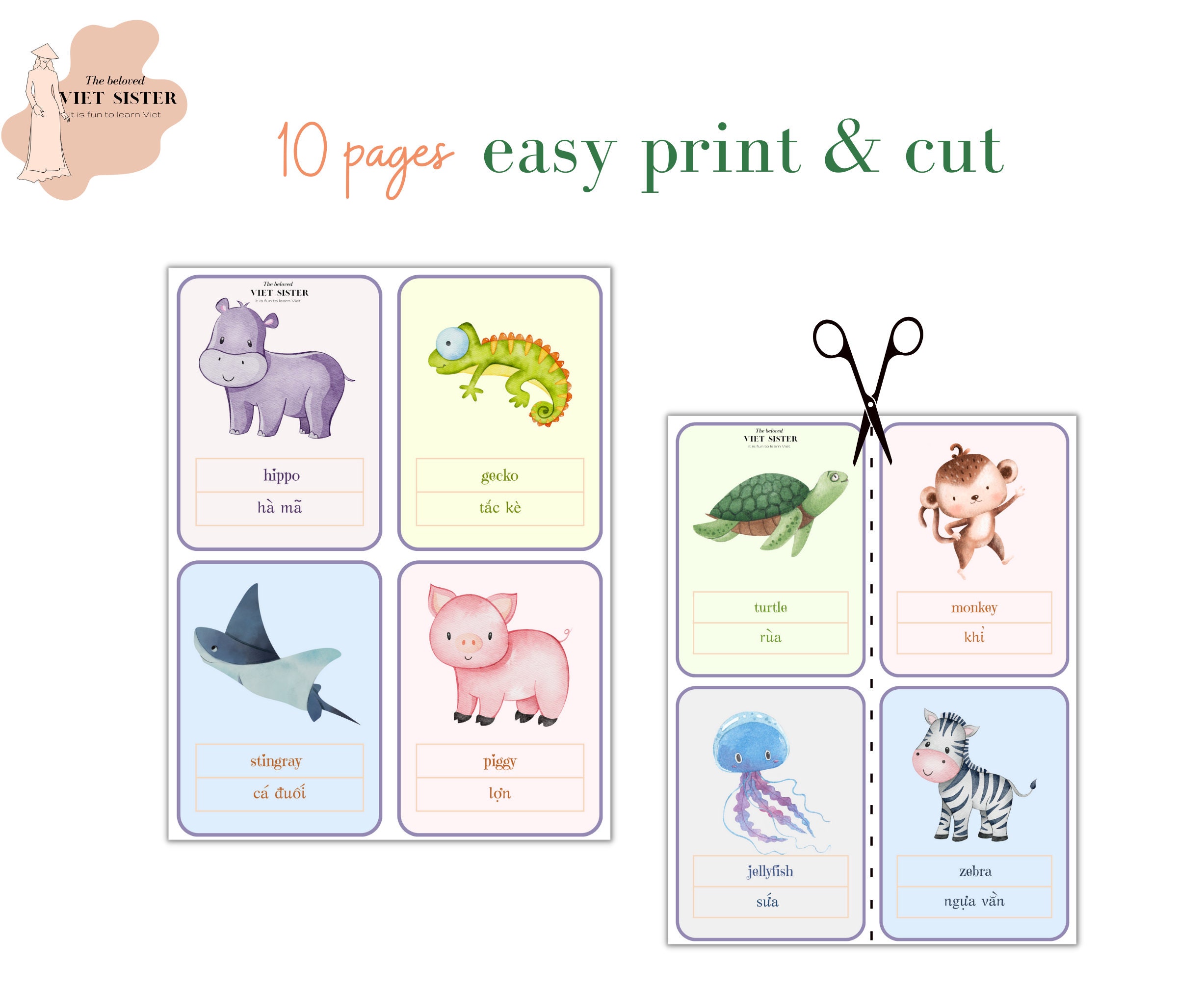 NORTHERN Vietnamese Dialect. 40 Animals Vietnamese-english PDF ...