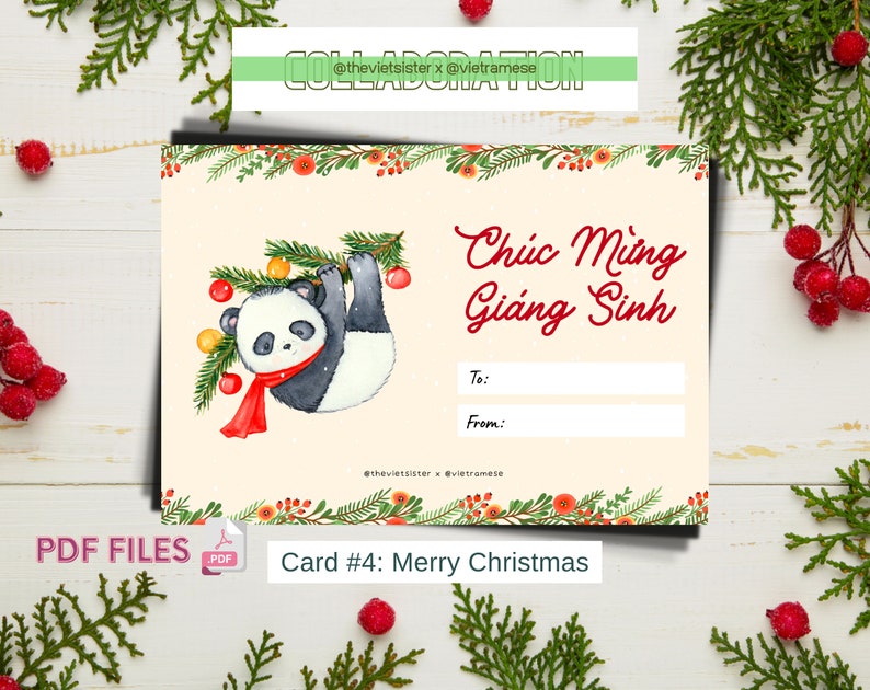Digital Vietnamese Christmas Cards. Bundle 1-joy. Printable - Etsy