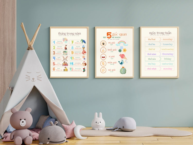 Vietnamese Learning Adventure Bundle for Kids Printable Posters ...