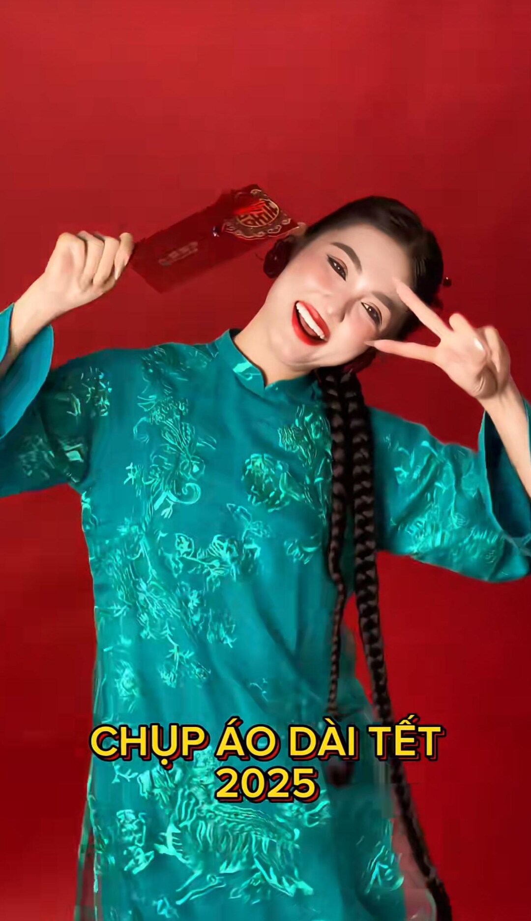PREORDER Ao Dai Qilin Green, Ao Dai Cach Tan, Ao Dai Wedding Guest, Ao ...