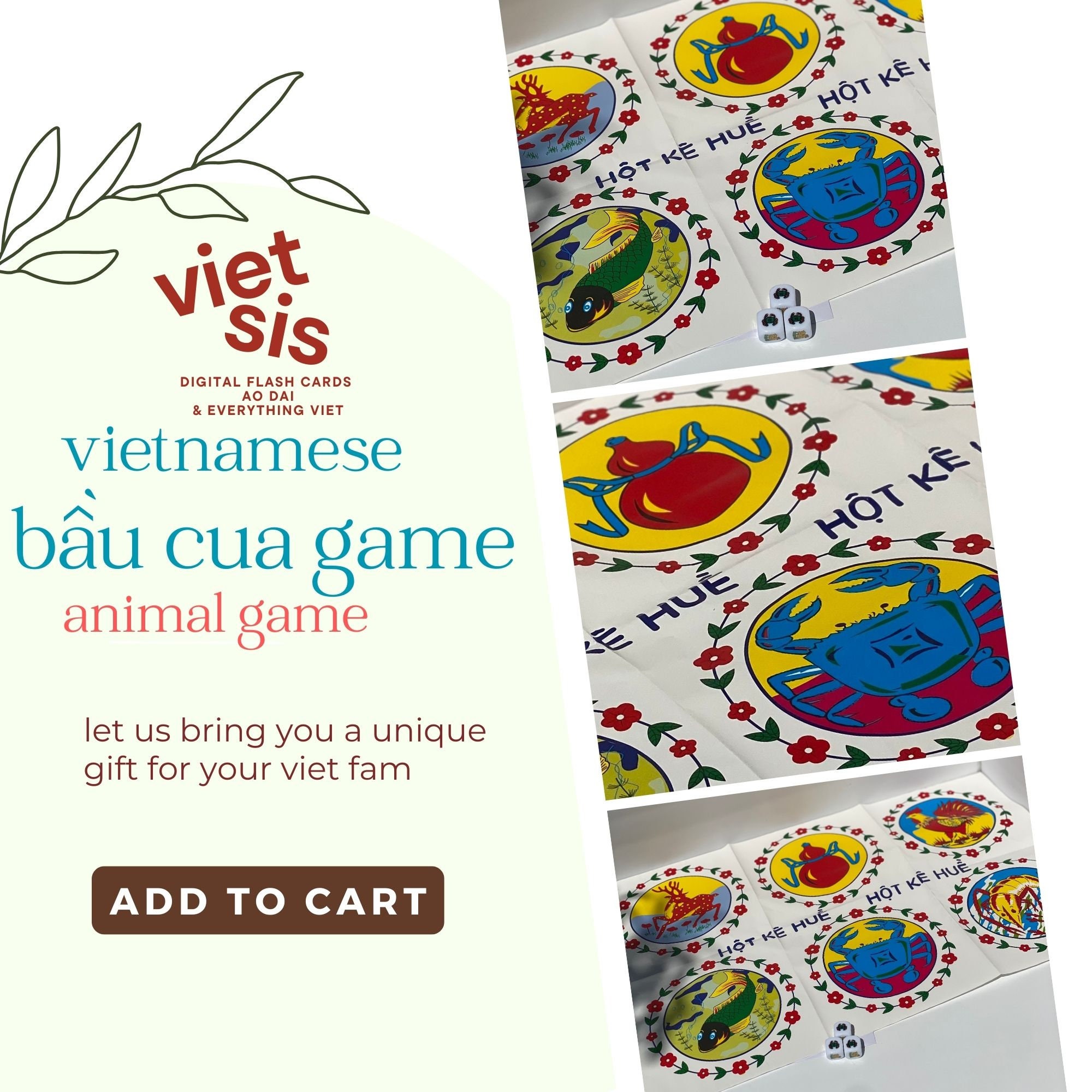 Bau Cua| Vietnamese Animal Games| Vietnamese Family Games - Etsy
