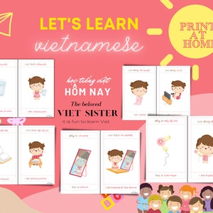 Baby Girls Learning Vietnamese With Verbs Phrases Activities, Objects ...