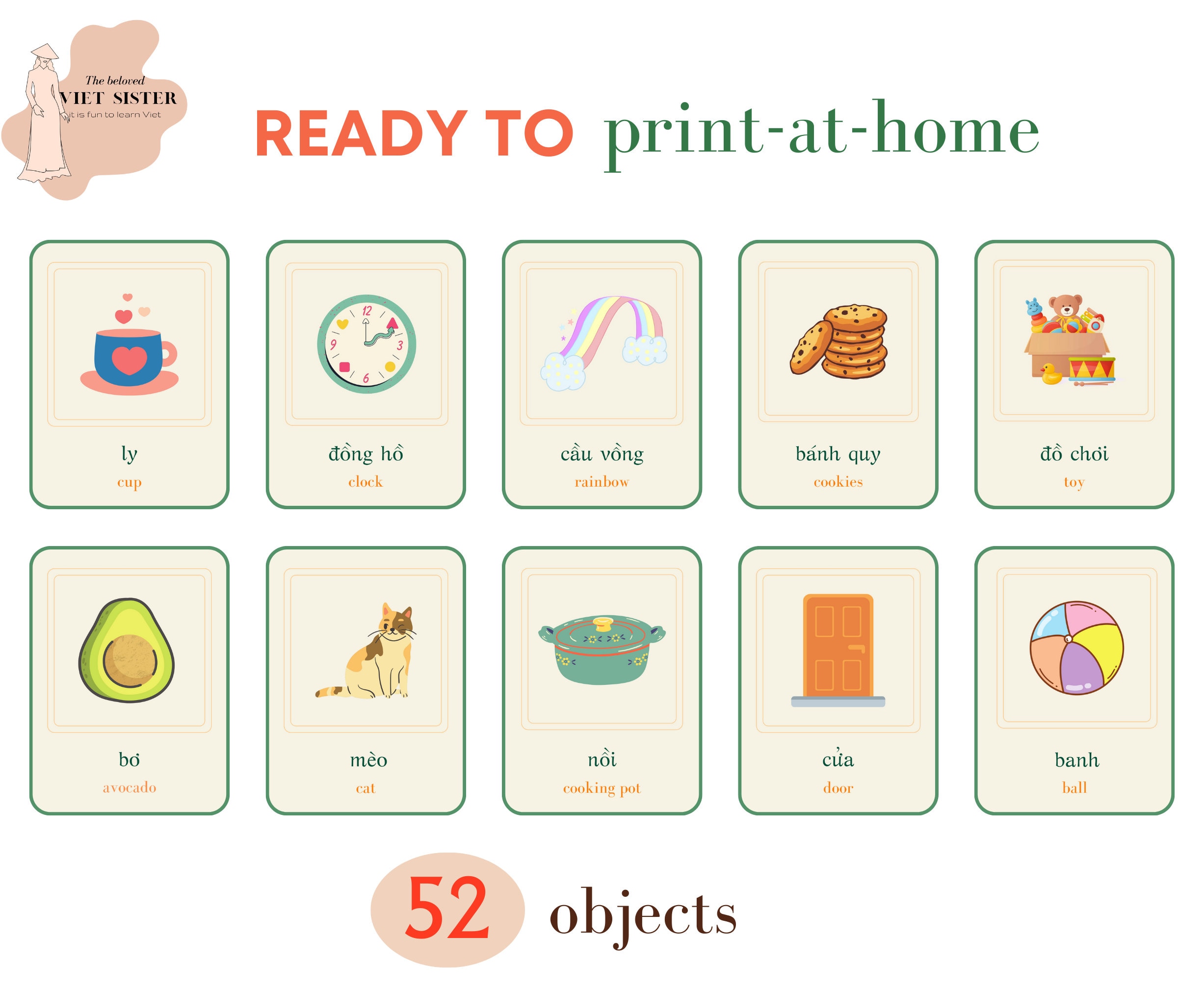SOUTHERN Vietnamese Dialect 50 DIGITAL Flashcards Vietnamese-english ...