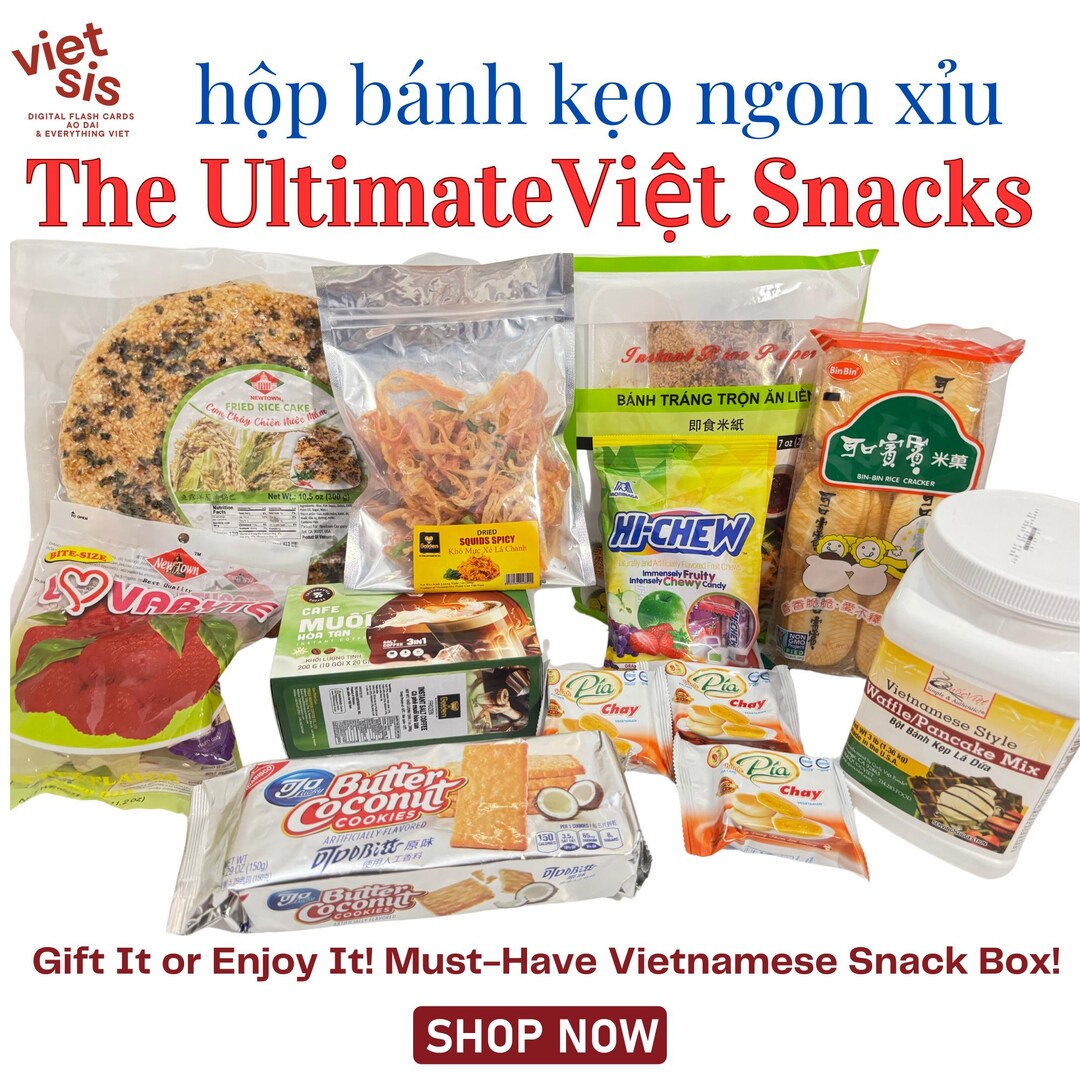 Deluxe Vietnamese Snack Box: Banh Trang Tron, Pandan Waffle Mix & Spicy ...
