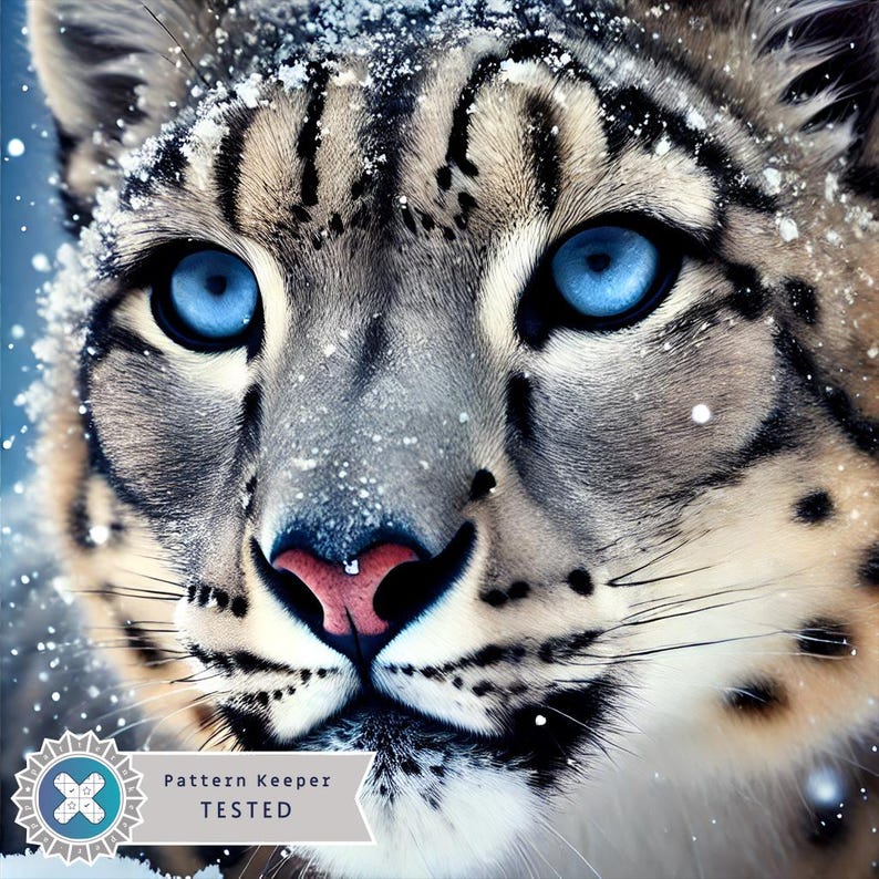 Snow Leopard Counted Cross Stitch Pattern | Animal | Wildlife | PDF ...