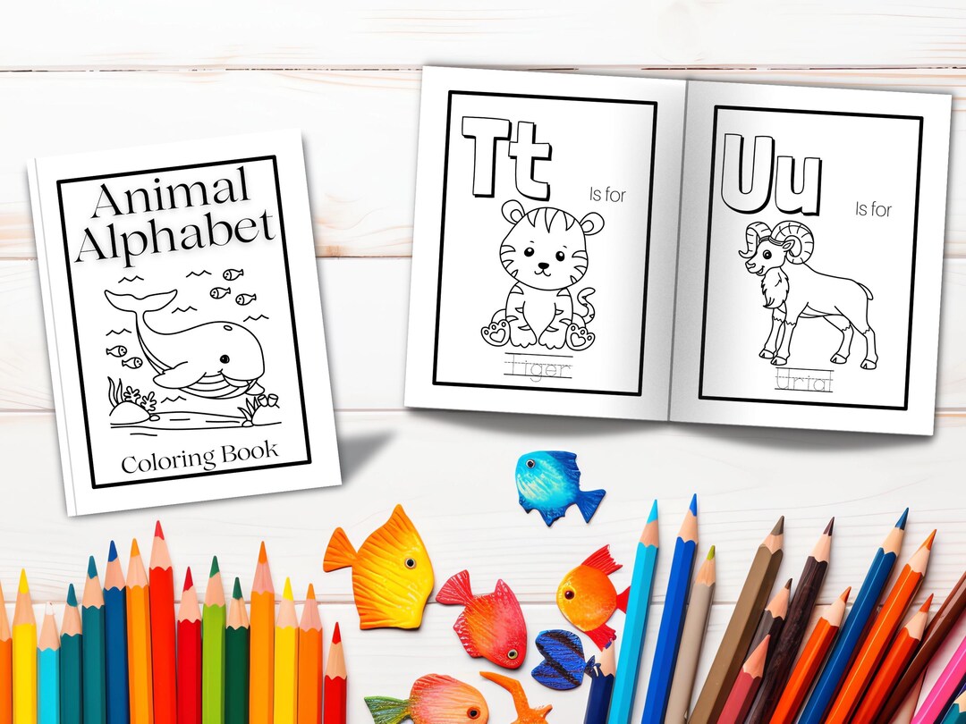 Animal Alphabet Coloring Book for Kids, Instant Download, PDF - Etsy