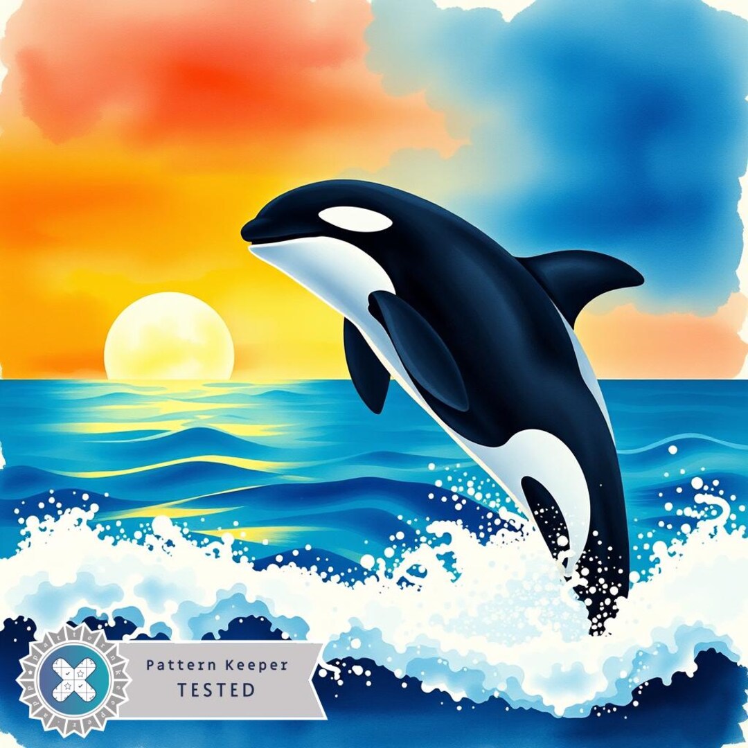 Orca at Sunset Cross Stitch Pattern, Instant Download, PDF - Etsy