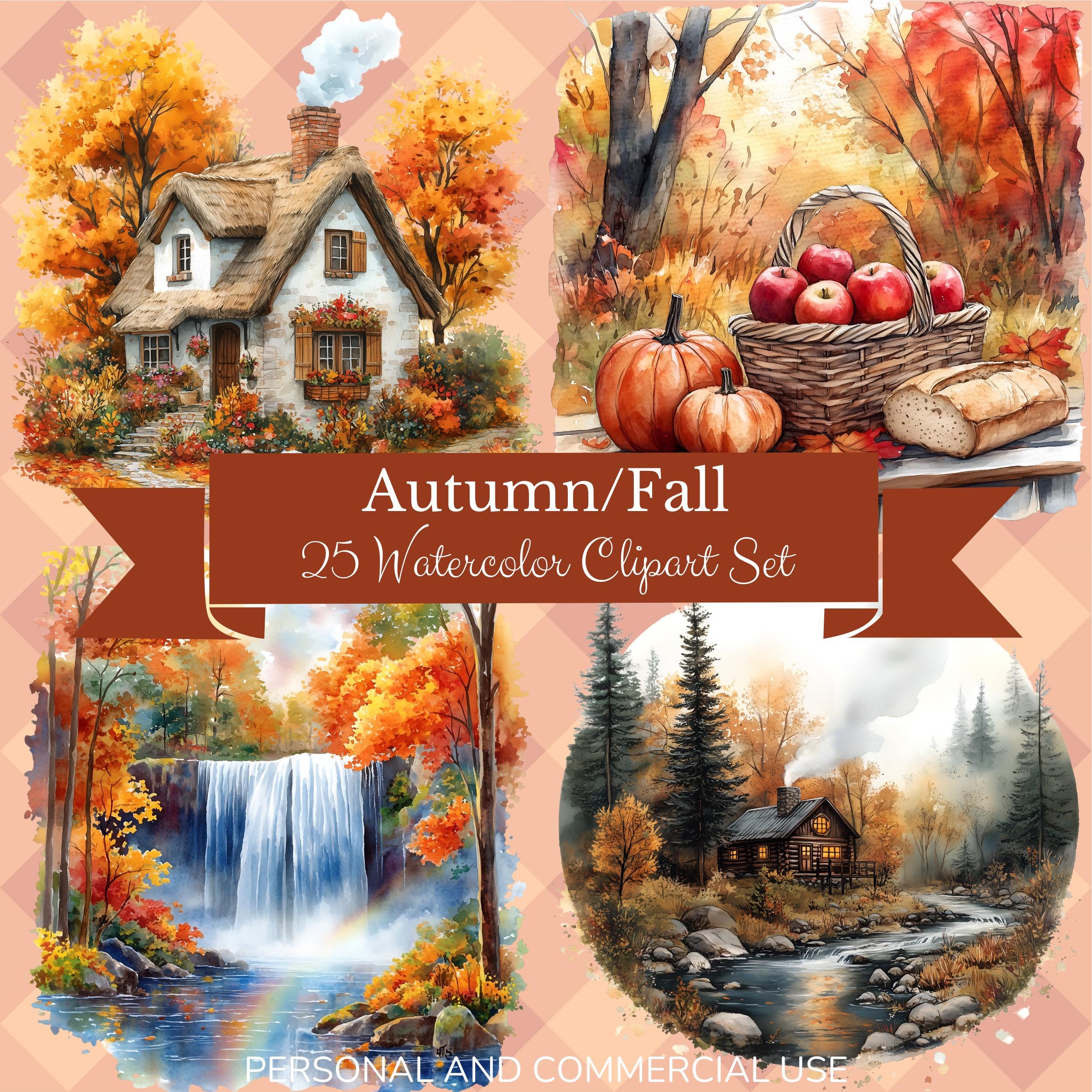 Autumn/fall Watercolor Clipart Set | Instant Download | PNG - Etsy