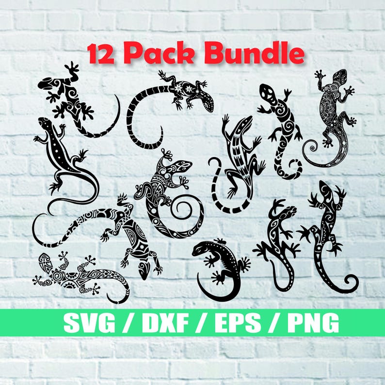 New 12 Lizard Vector Bundle in Svg/dxf/eps/png/ for Cut Files / Cricut ...