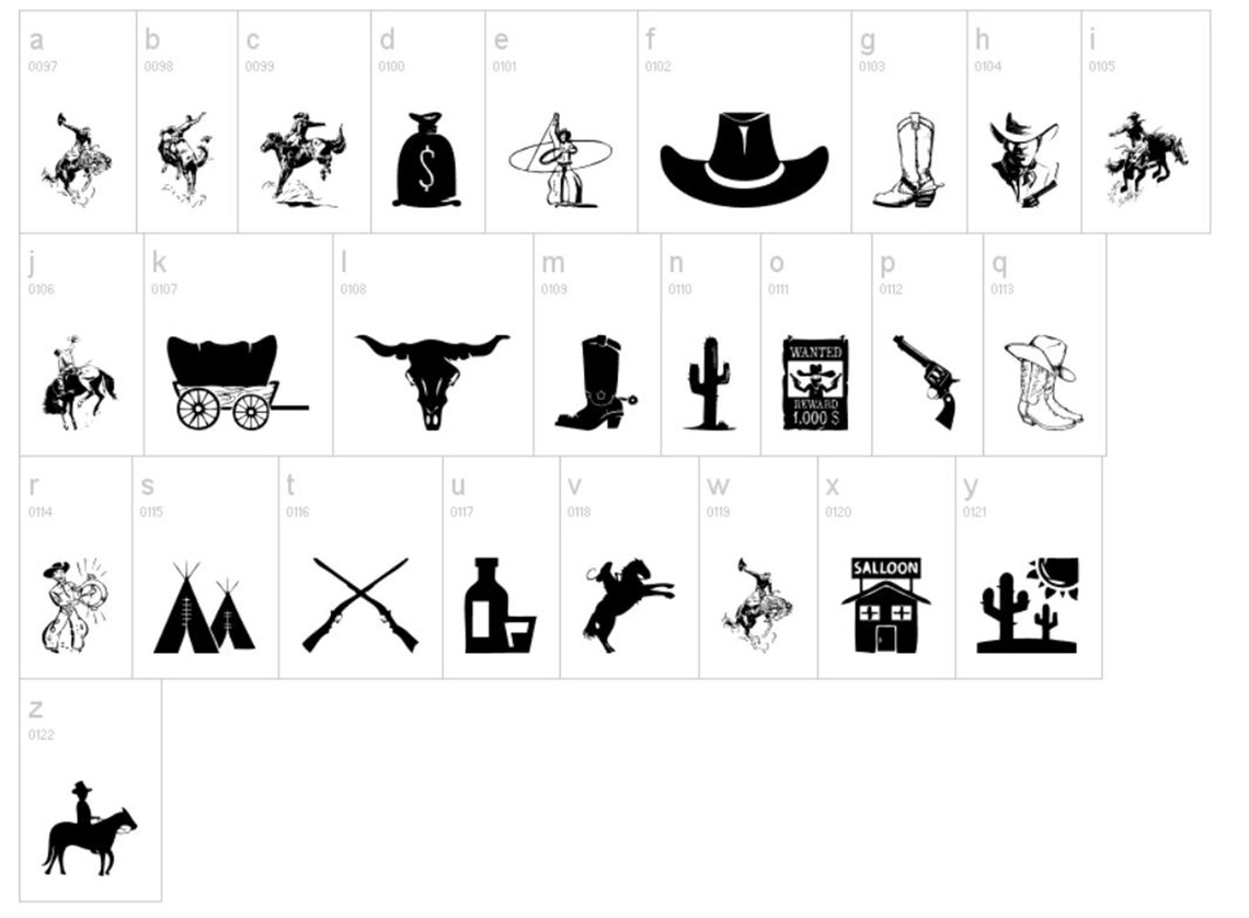 Western Font, Western Fonts Collection, Cowboy Font, Cowboy Font ...