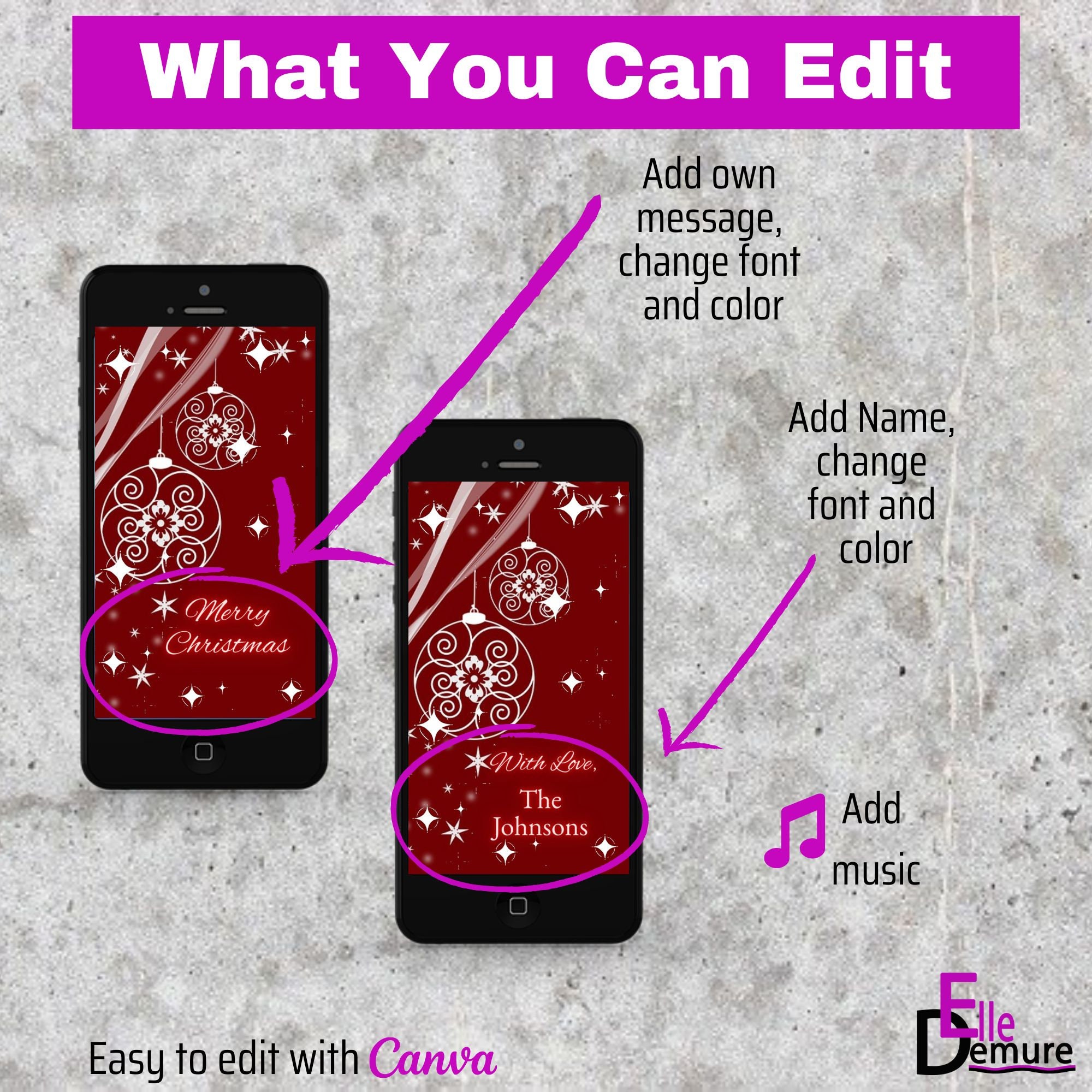 Merry Christmas Video Card Template, Animated Card, Christmas Canva ...