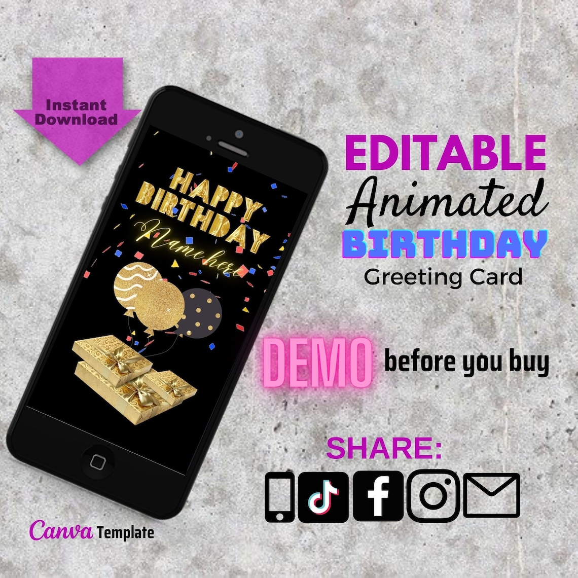 Happy Birthday Video Card, Animated Birthday Card, Birthday E-card ...