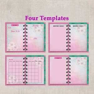 Pink Digital Planner in Landscape Digital Pink Floral - Etsy