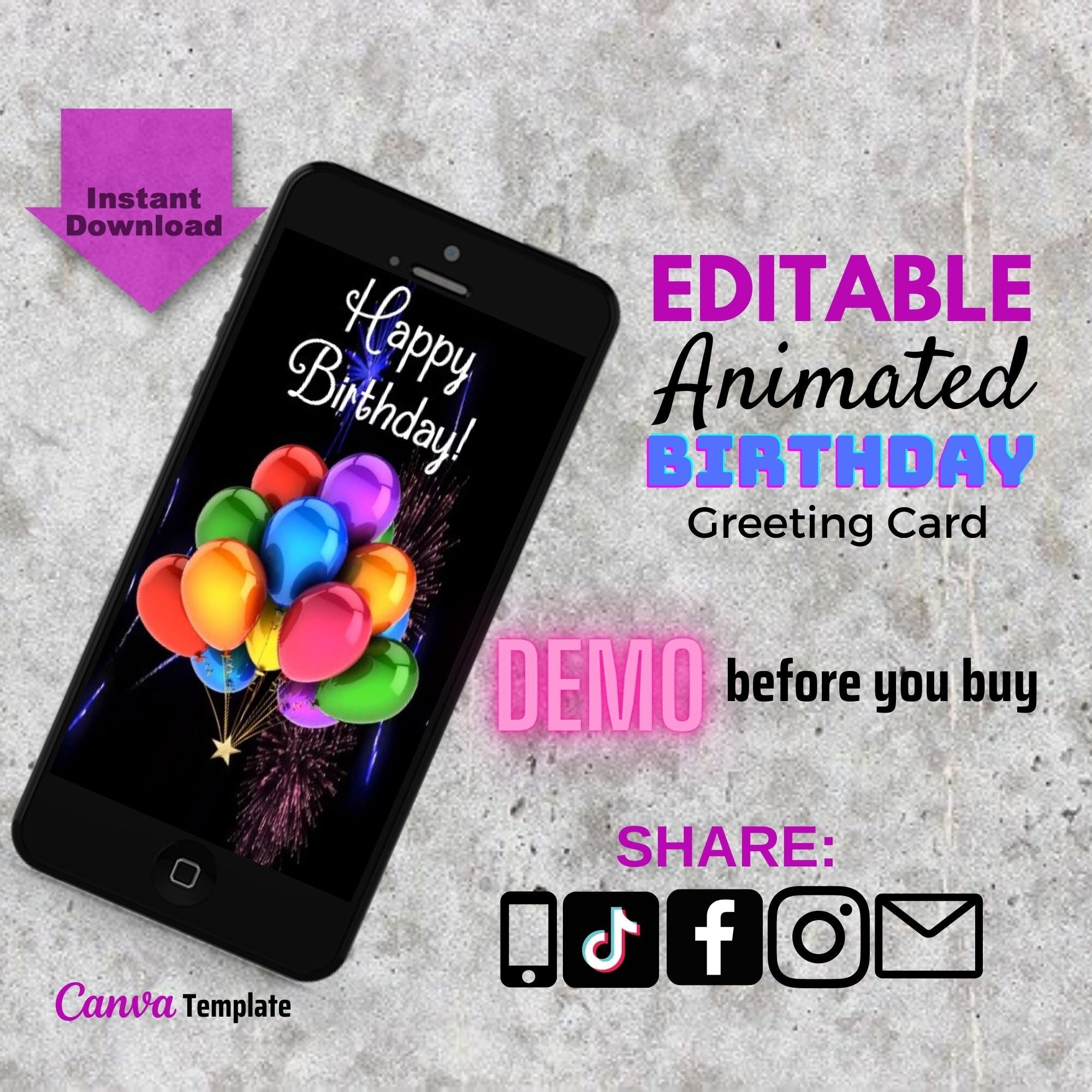 Happy Birthday Video Card, Animated Birthday Card, Birthday E-card ...