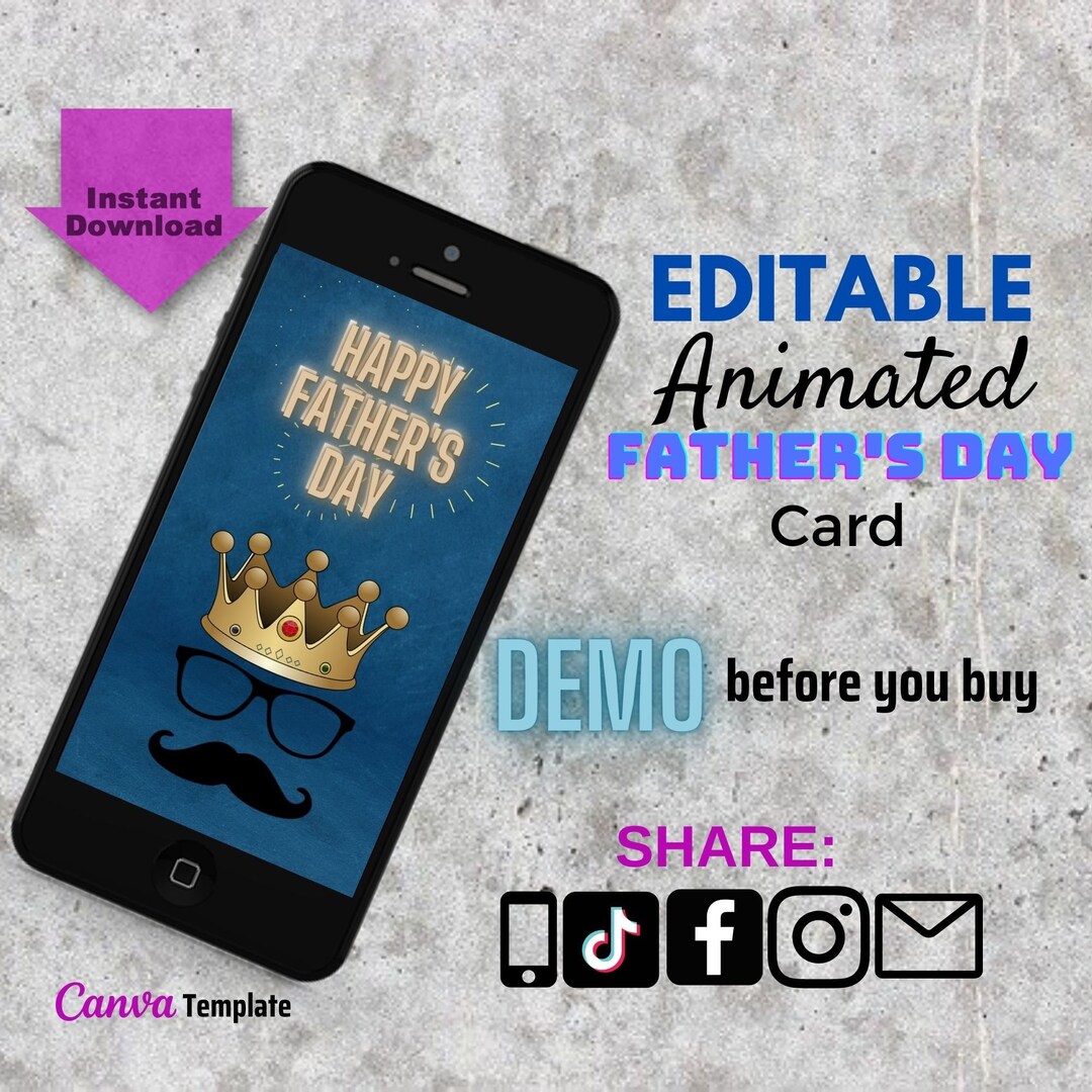 Father's Day Animated Card, Father's Day Video Greeting, Father's Day ...