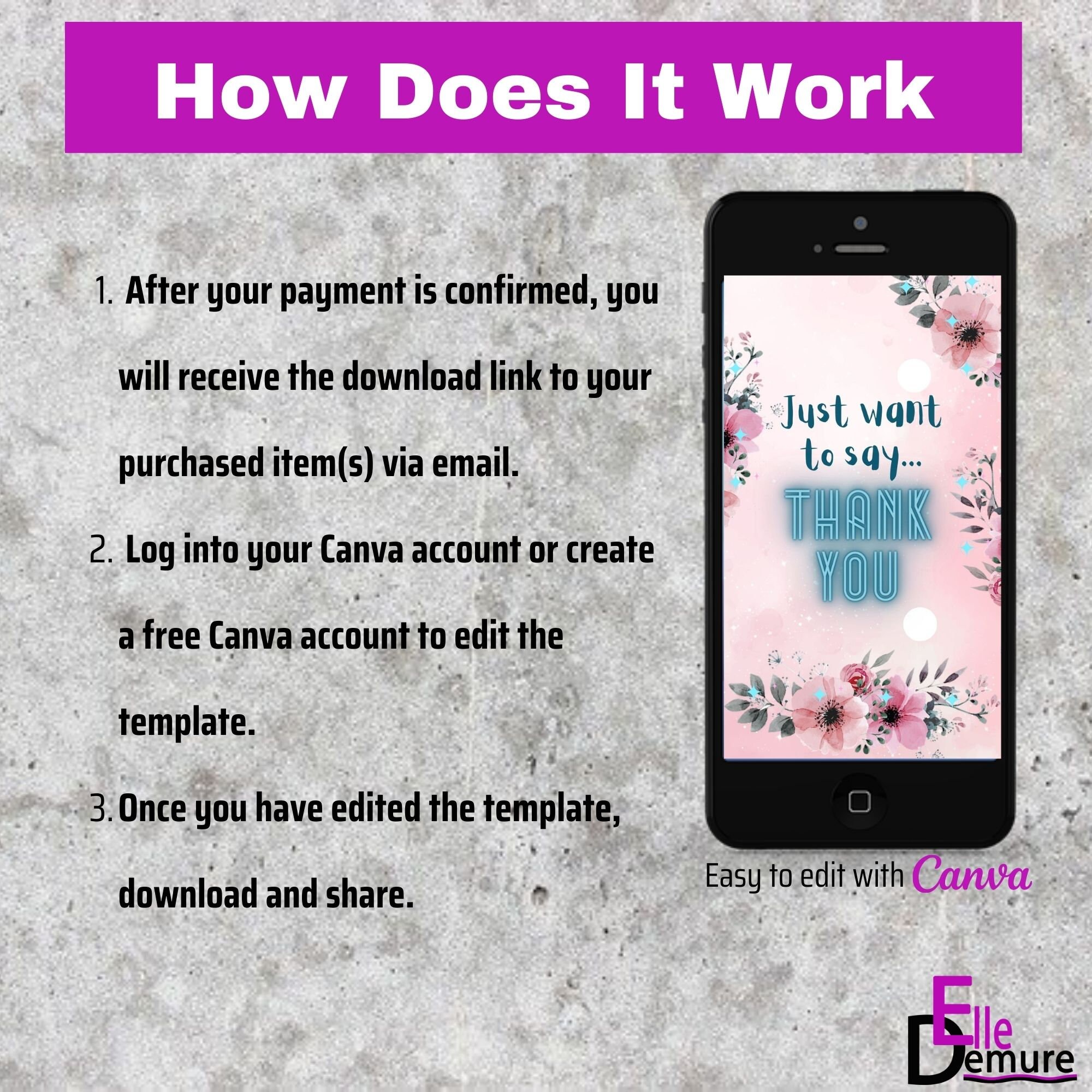 Animated Thank You Card, Electronic Thank You Card Template Editable ...