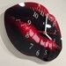 Burgundy Lips Shaped Clocks, Unique Clock for Wall, Red Lips Wall ...