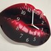 Burgundy Lips Shaped Clocks, Unique Clock for Wall, Red Lips Wall ...