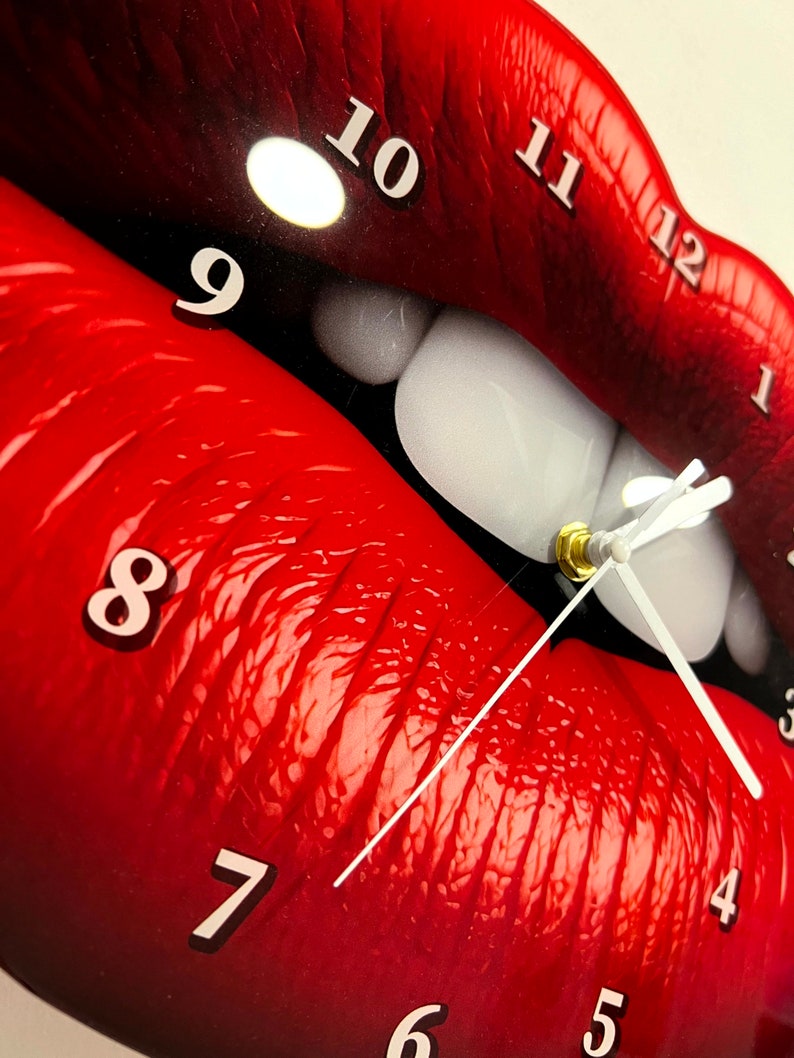 Aesthetic Pink Lips Wall Clock, Beauty Salon Decor, Unique Clock Design ...