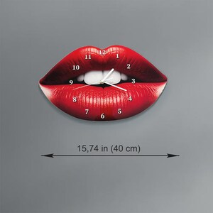 Aesthetic Pink Lips Wall Clock, Beauty Salon Decor, Unique Clock Design ...