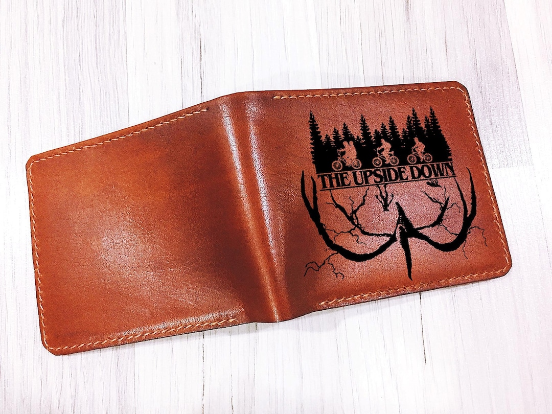 Stranger Things Premium Leather Men Wallet Upside Down World - Etsy