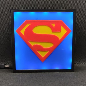 Superman Logo Led Sign Lightbox RGB Lamp Justice League Desk Lamp Night ...