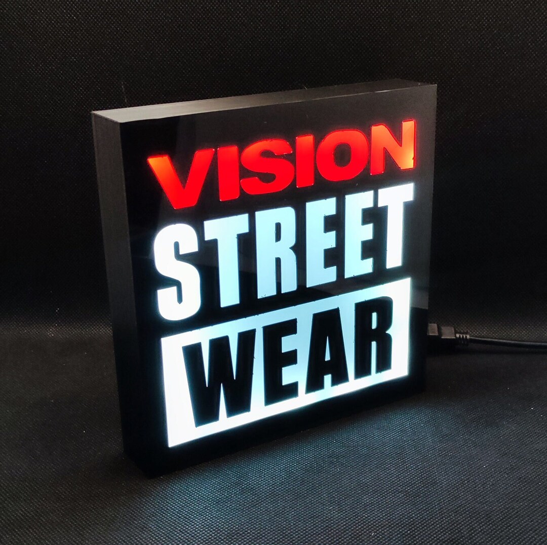 Vision Street Wear Neon Led Lightbox RGB Sign Skate Shop Cloth Store ...