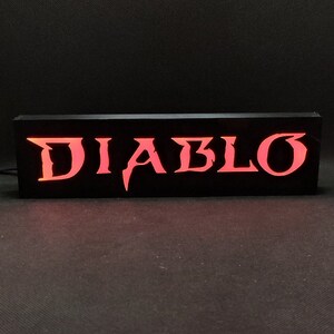 DIABLO Neon Led Lightbox RGB Gamer Lamp Twitch Streamer Light Setup Pc ...