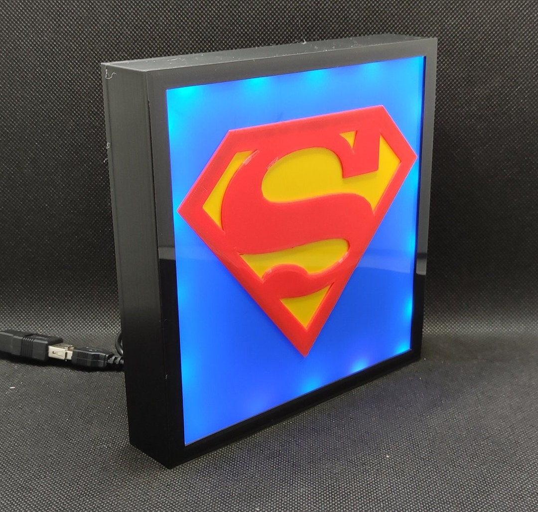 Superman Logo Led Sign Lightbox RGB Lamp Justice League Desk Lamp Night ...