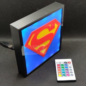 Superman Logo Led Sign Lightbox RGB Lamp Justice League Desk Lamp Night ...