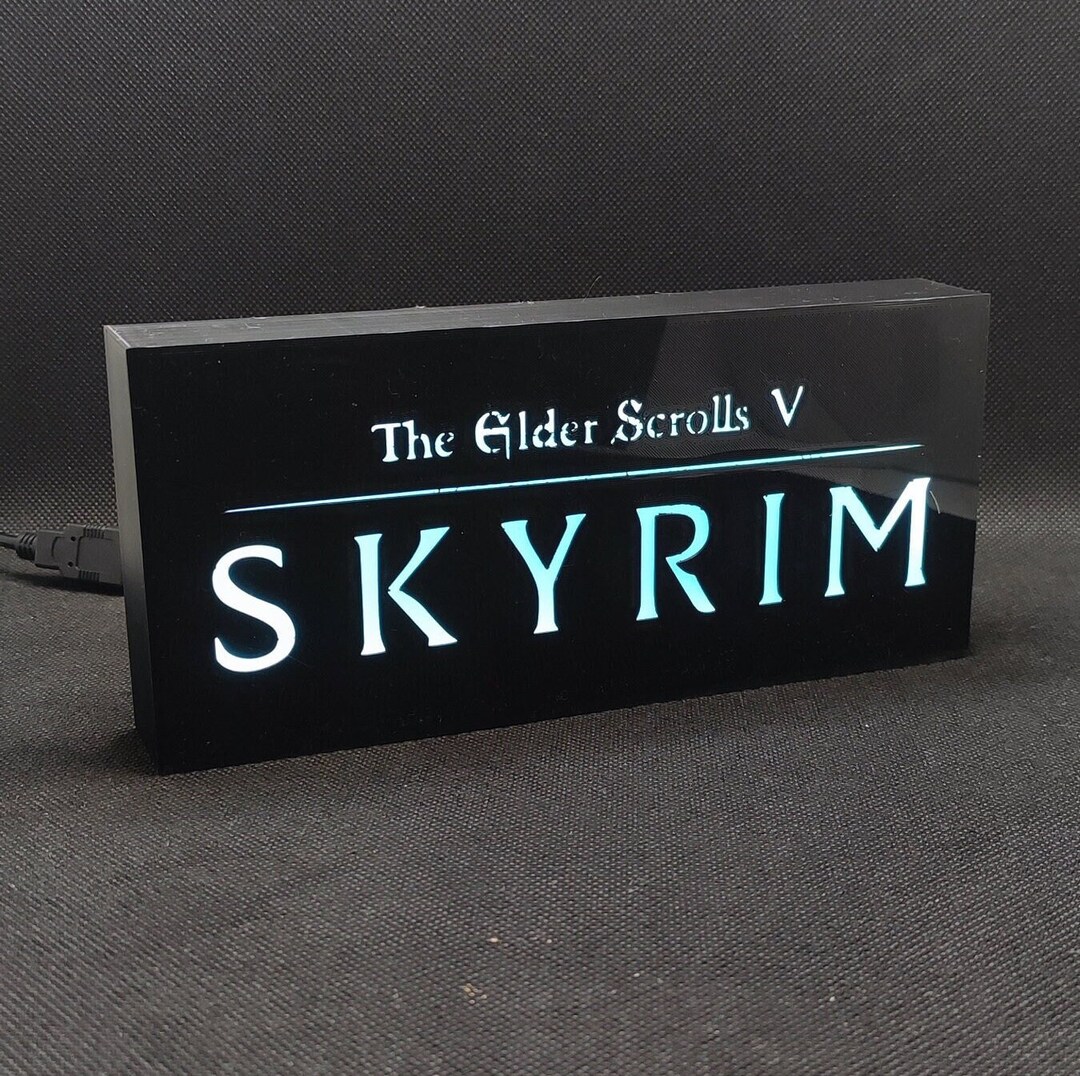 The Elder Scrolls V SKYRIM Led Lightbox RGB Sign Desk Lamp Gaming Lamp ...