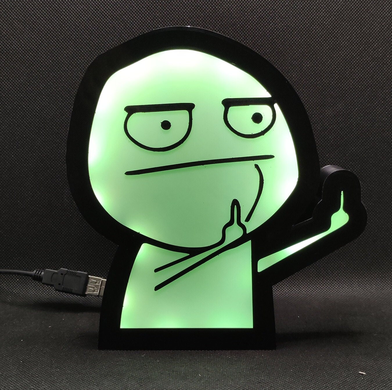 Middle Finger Troll Face Meme Neon Led Lightbox RGB Lamp - Etsy