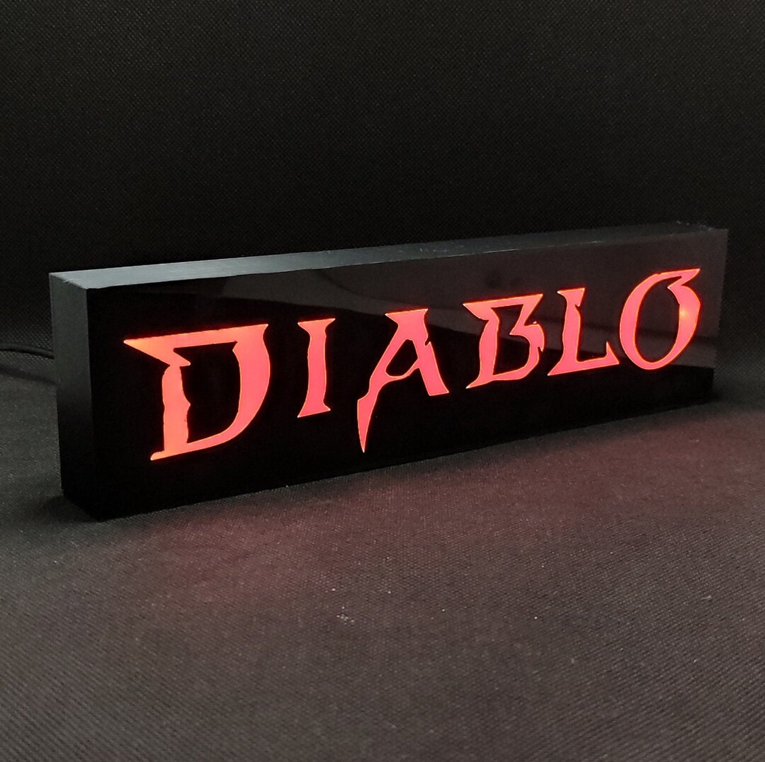 DIABLO Neon Led Lightbox RGB Gamer Lamp Twitch Streamer Light Setup Pc ...
