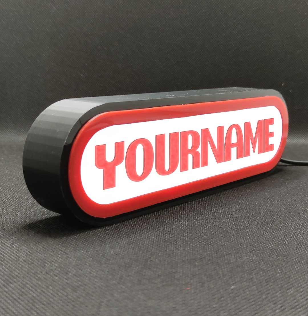 Custom NINTENDO Name Led Lightbox Sign Large Size Personalize Name ...