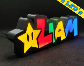 Custom Mario Style Name Plate, Personalised Desk Sign, Boy Gift, Gift ...