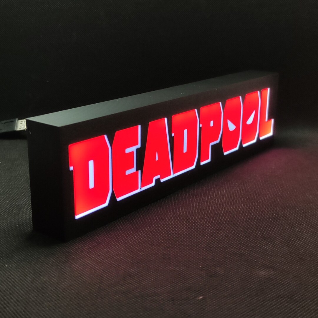 DEADPOOL Neon Led Lightbox RGB Gamer Lamp - Etsy