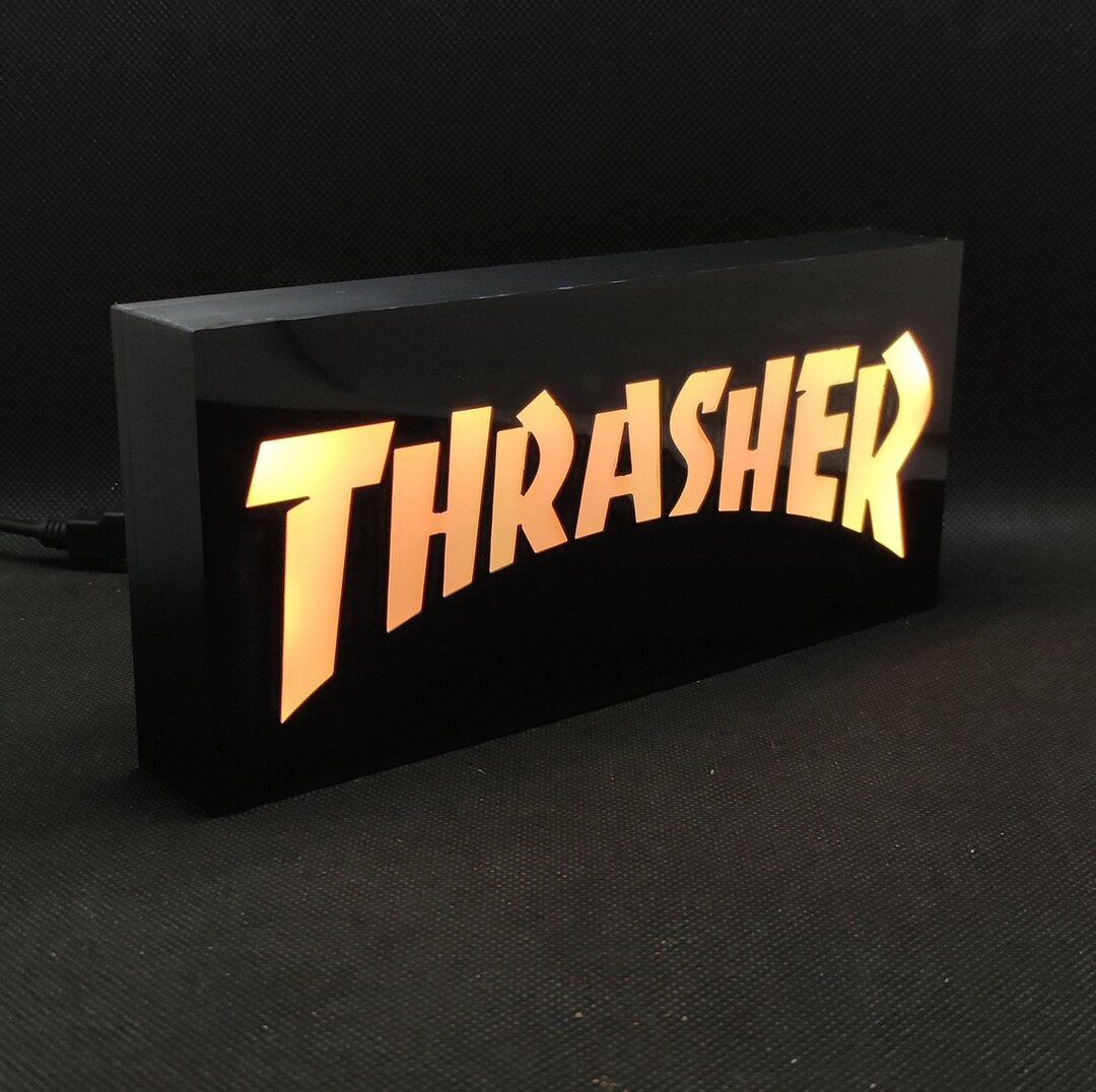 Thrasher Neon Led Lightbox RGB Sign Skate Shop Cloth Store Lamp Decor ...