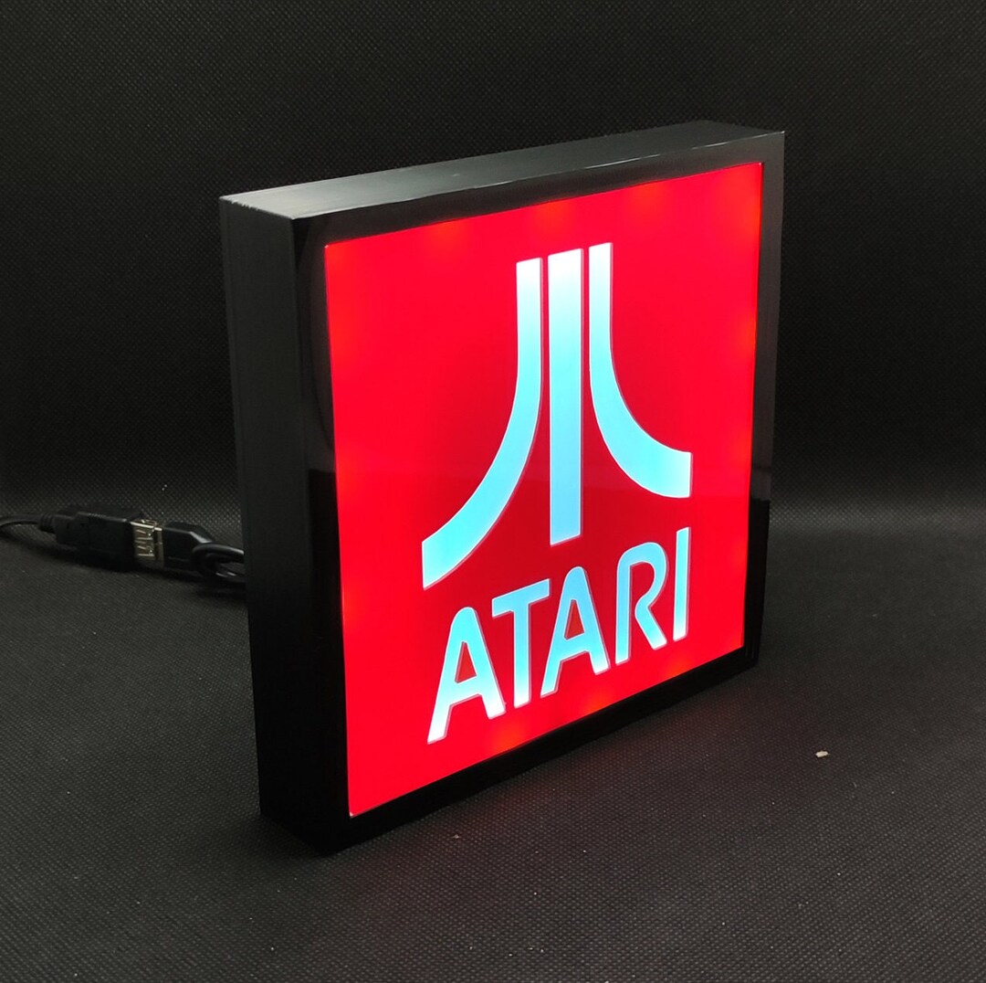 ATARI Neon Led Lightbox RGB Lamp Classic Retro Gaming Desk Lamp Night ...