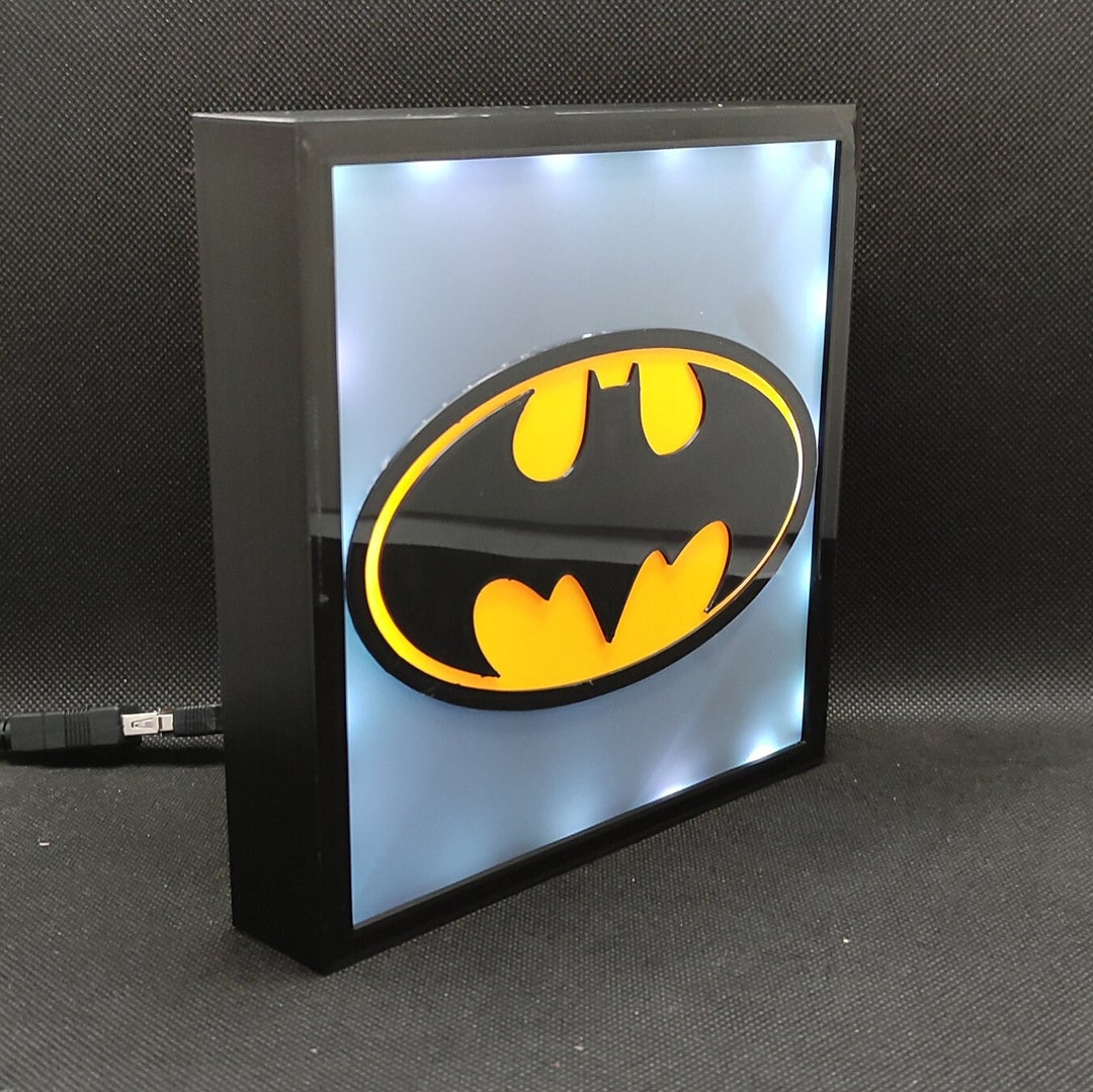 Batman Logo Led Sign Lightbox RGB Lamp Justice League Desk - Etsy