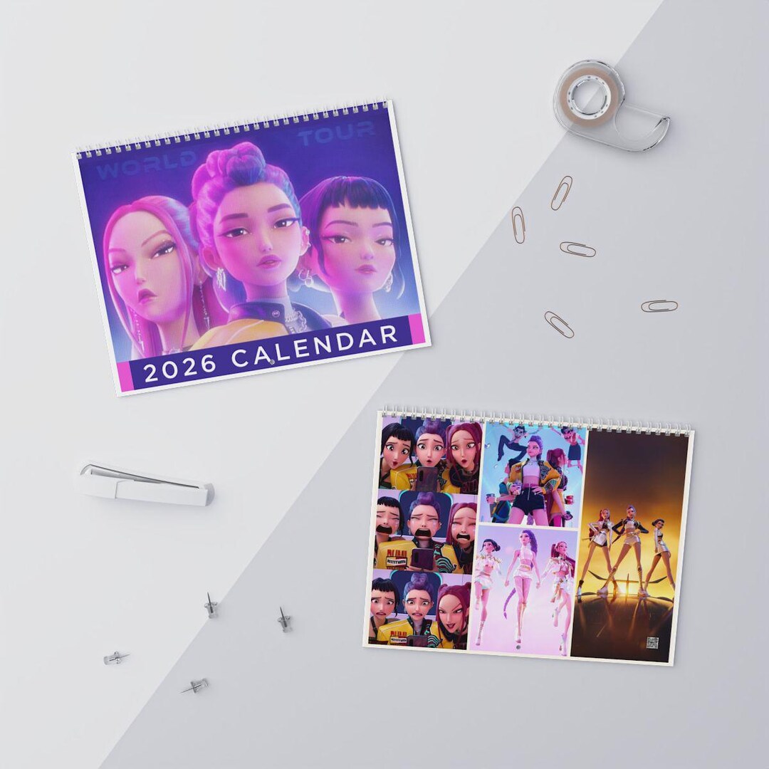Buy Huntrix Kpop Demon Hunter Calendar 2026 | Anime Kpop Art Wall ...