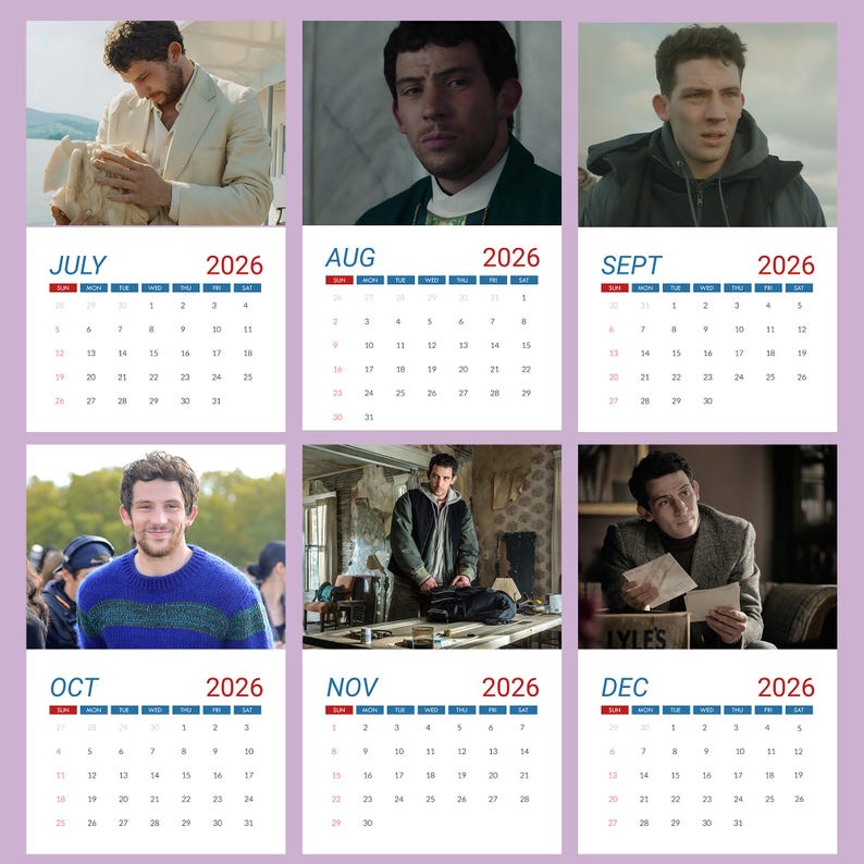 Josh O'connor 2026 Wall Calendar Challengers Movie Fan Gift Aesthetic ...